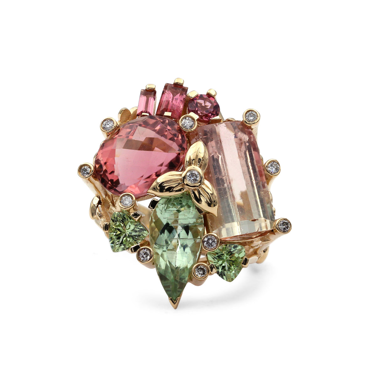 Luxury Tourmaline 14.55ct and Diamond 0.15ct Ring in 18K Gold | Stephen ...